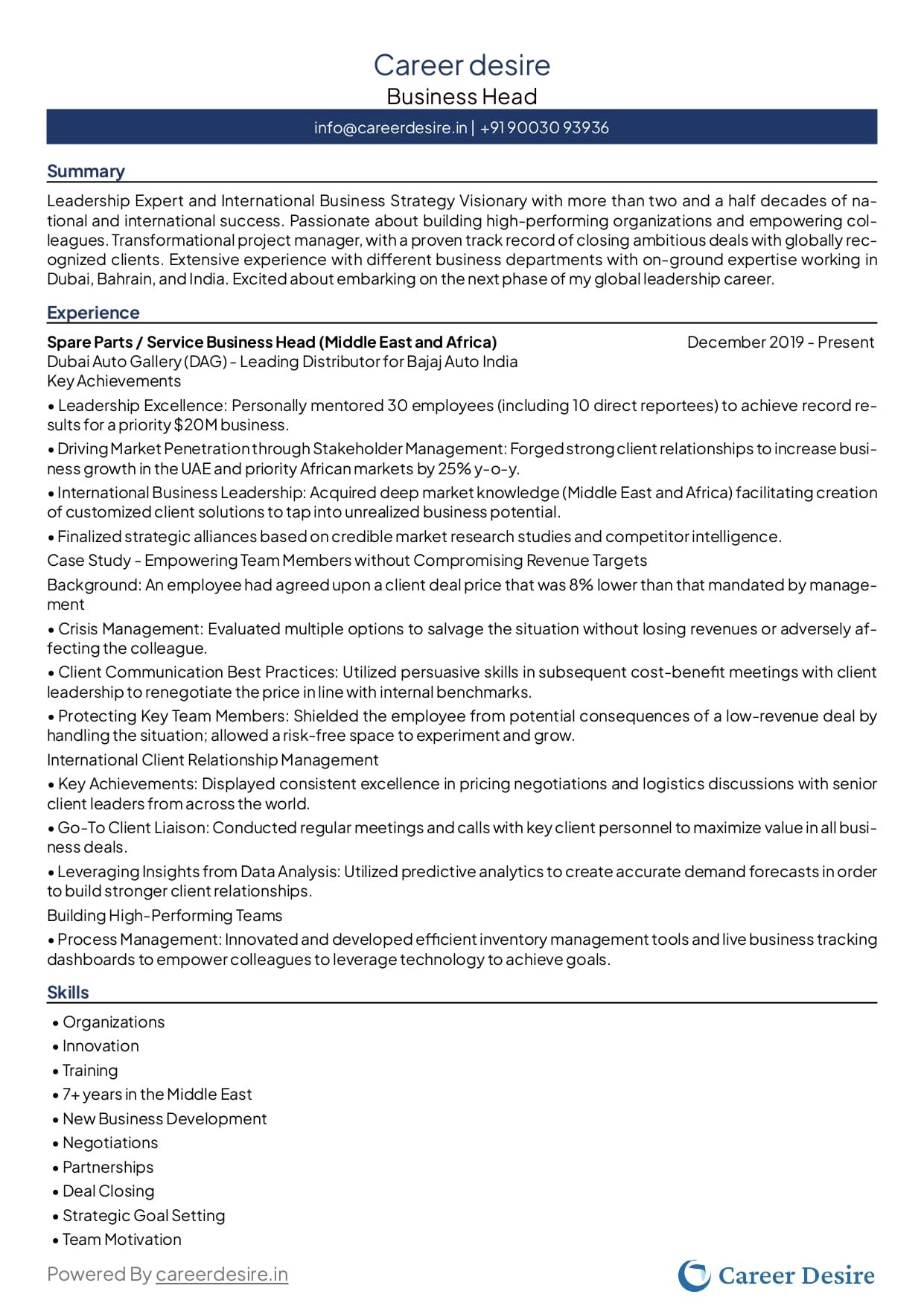 Resume Builder | Career Desire