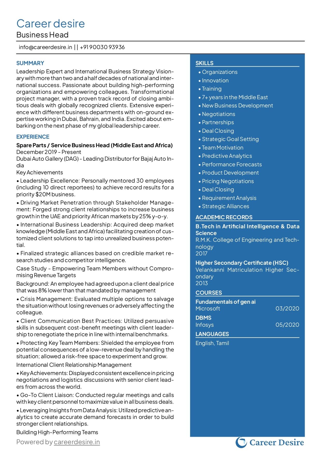 Resume Builder | Career Desire